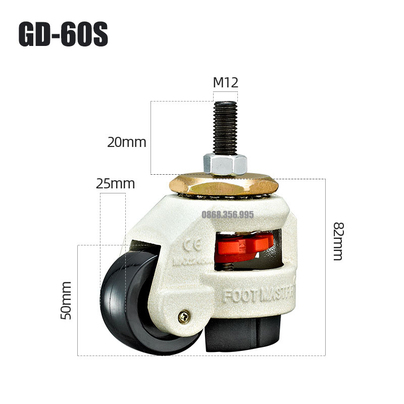 Bánh Xe Foot Master GD-60S - Báo giá 0868.356.995 banhxegiatot.vn
